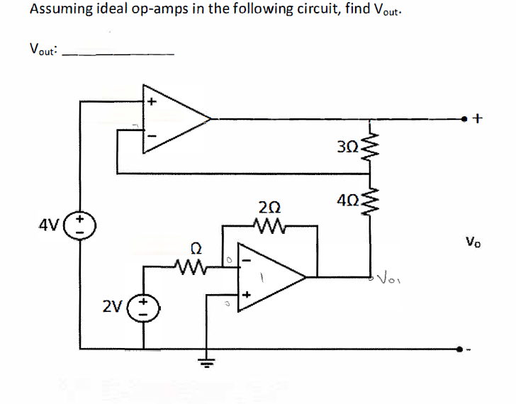 Solved Assuming ideal op-amps in the following circuit, find | Chegg.com