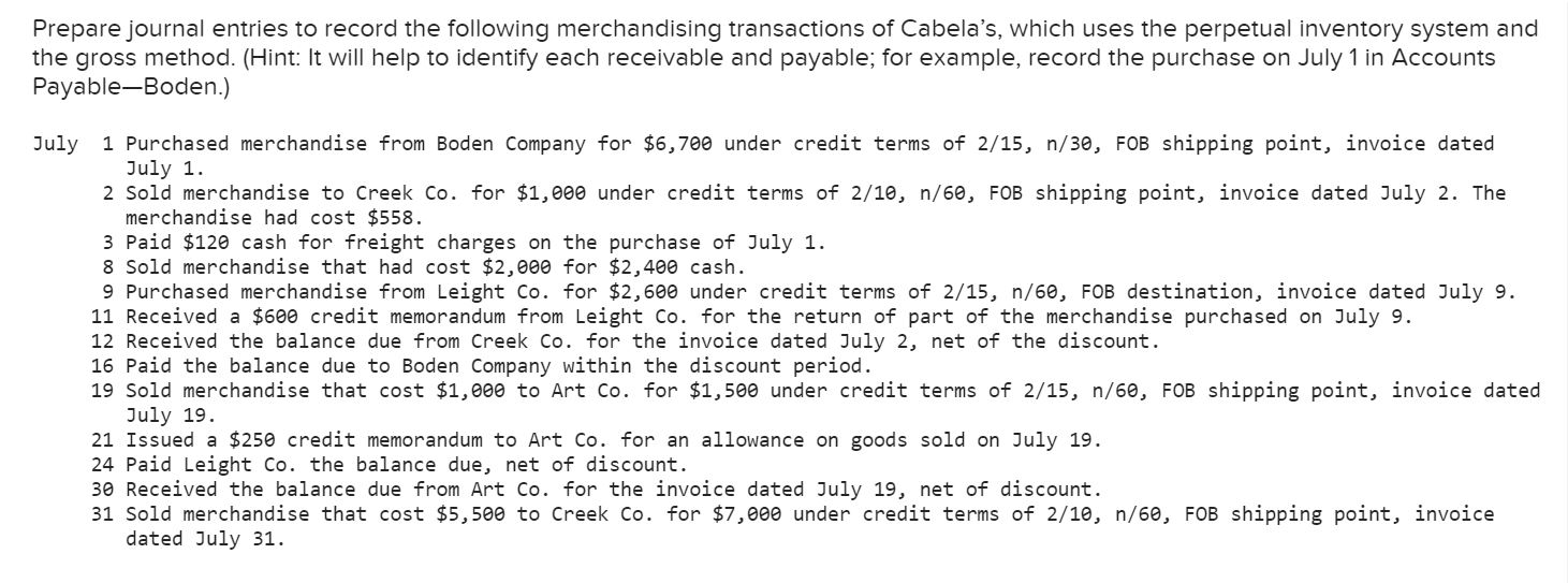 Solved Prepare journal entries to record the following | Chegg.com