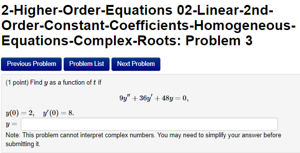 Solved 2-Higher-Order-Equations 02-Linear-2nd- | Chegg.com