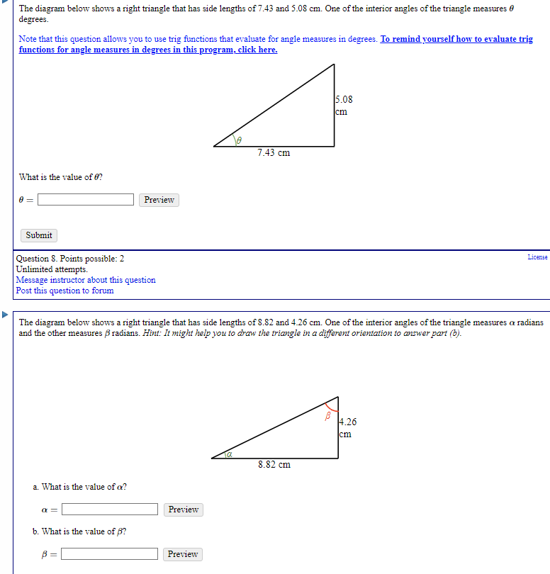 Solved Consider the right triangle shown below that has an | Chegg.com