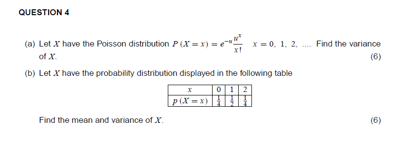 Solved (a) Let X have the Poisson distribution | Chegg.com