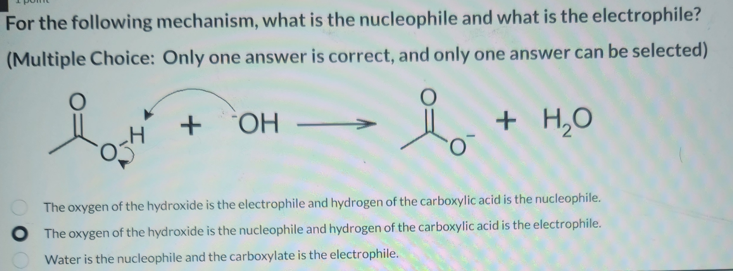 Solved For the following mechanism, what is the nucleophile | Chegg.com