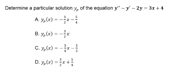Solved Determine a particular solution yp ﻿of the equation | Chegg.com