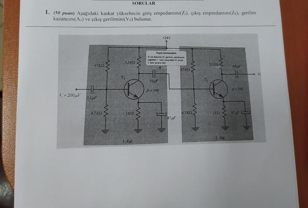 Solved Find the input impedance (Zİ), output impedance (Z0), | Chegg.com