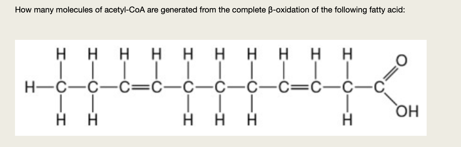 Solved How many molecules of acetyl-CoA are generated from | Chegg.com