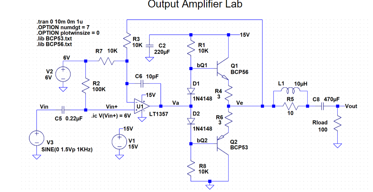 Solved Output Amplifier Lab | Chegg.com