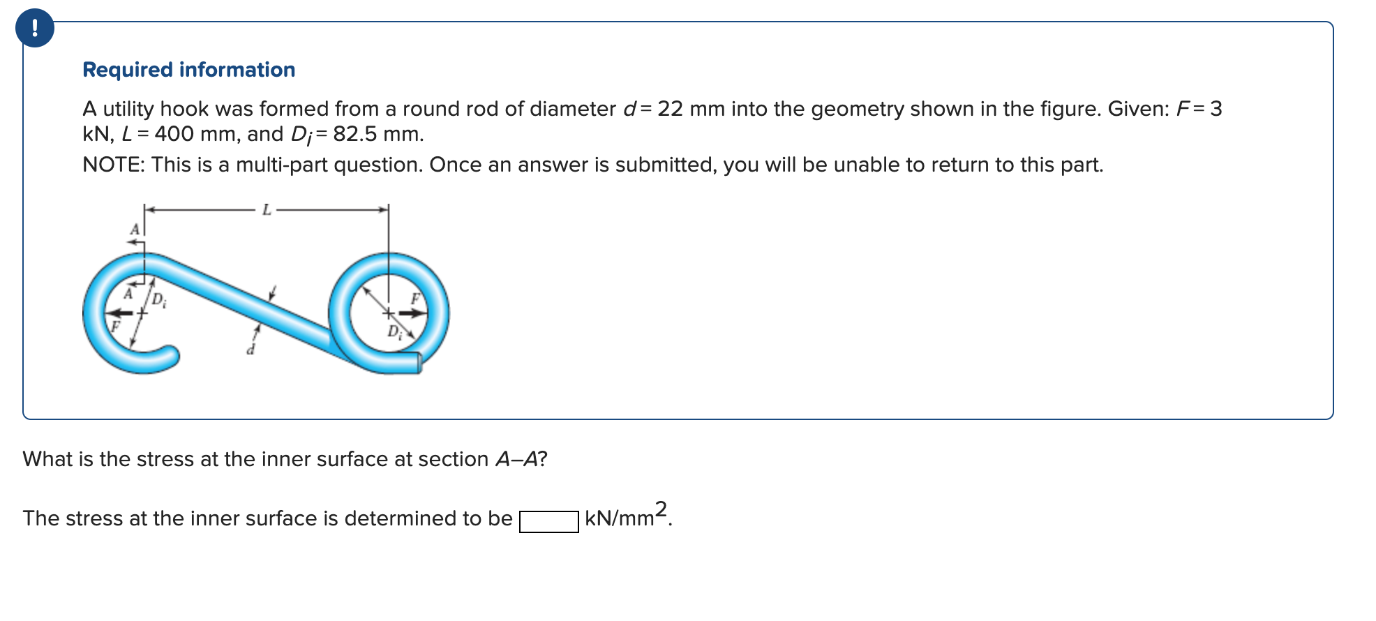 Solved Required information A utility hook was formed from a | Chegg.com