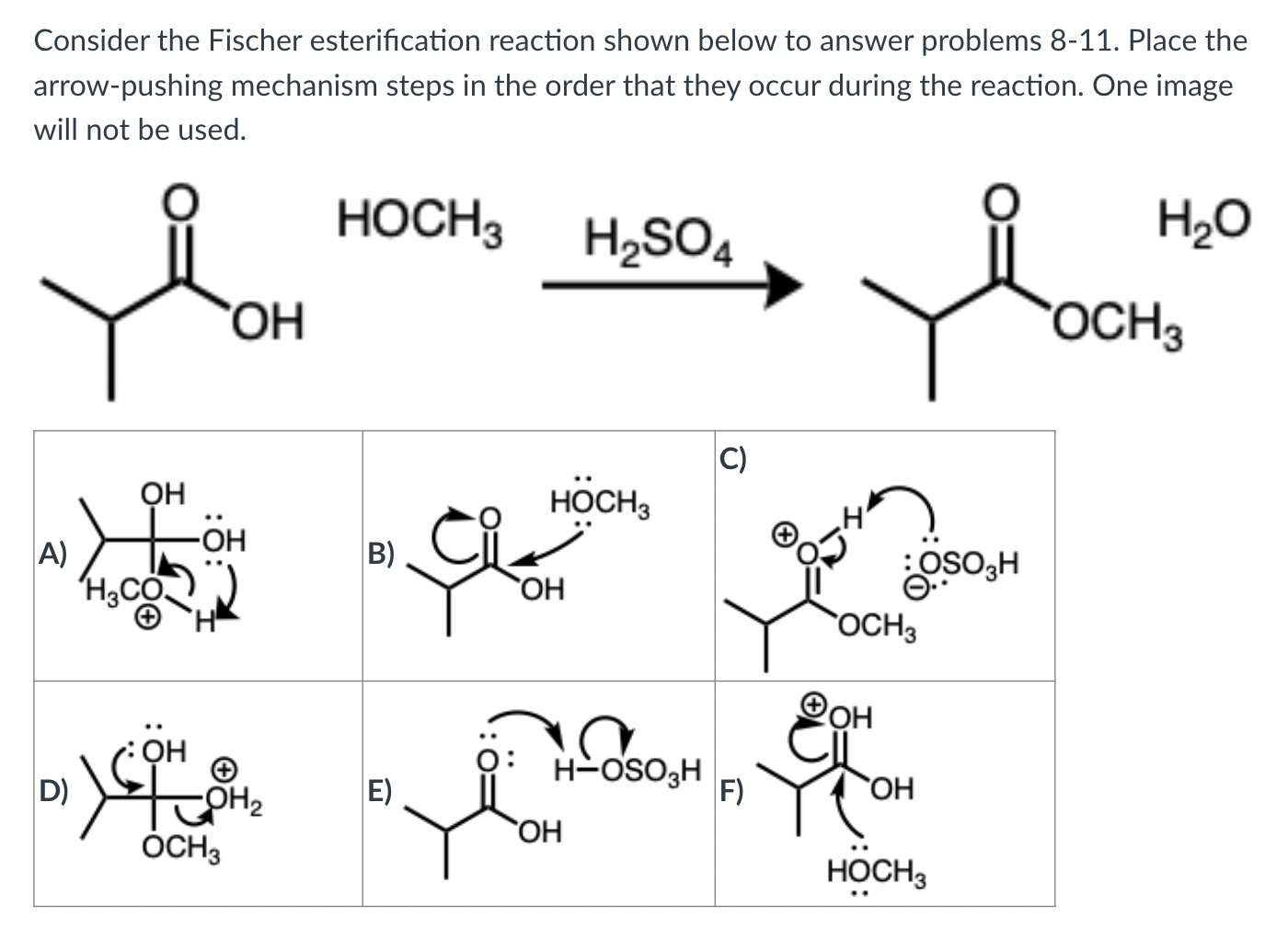 Solved Consider the Fischer esterification reaction shown | Chegg.com