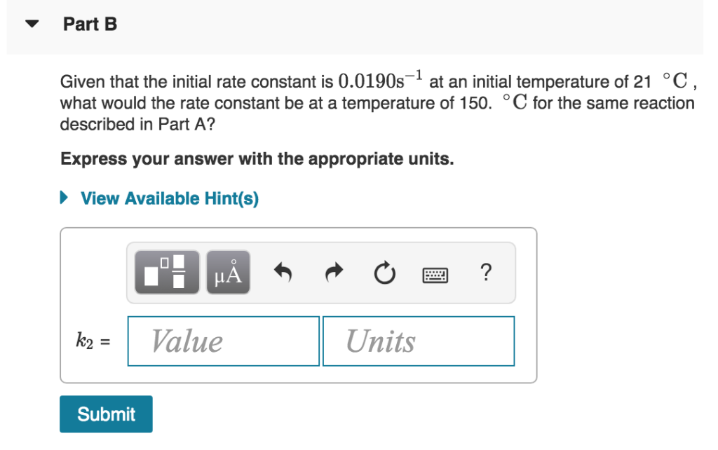 Solved Part A The Activation Energy Of A Certain Reaction Is