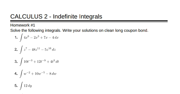 Solved Please answer all this following integral question. | Chegg.com