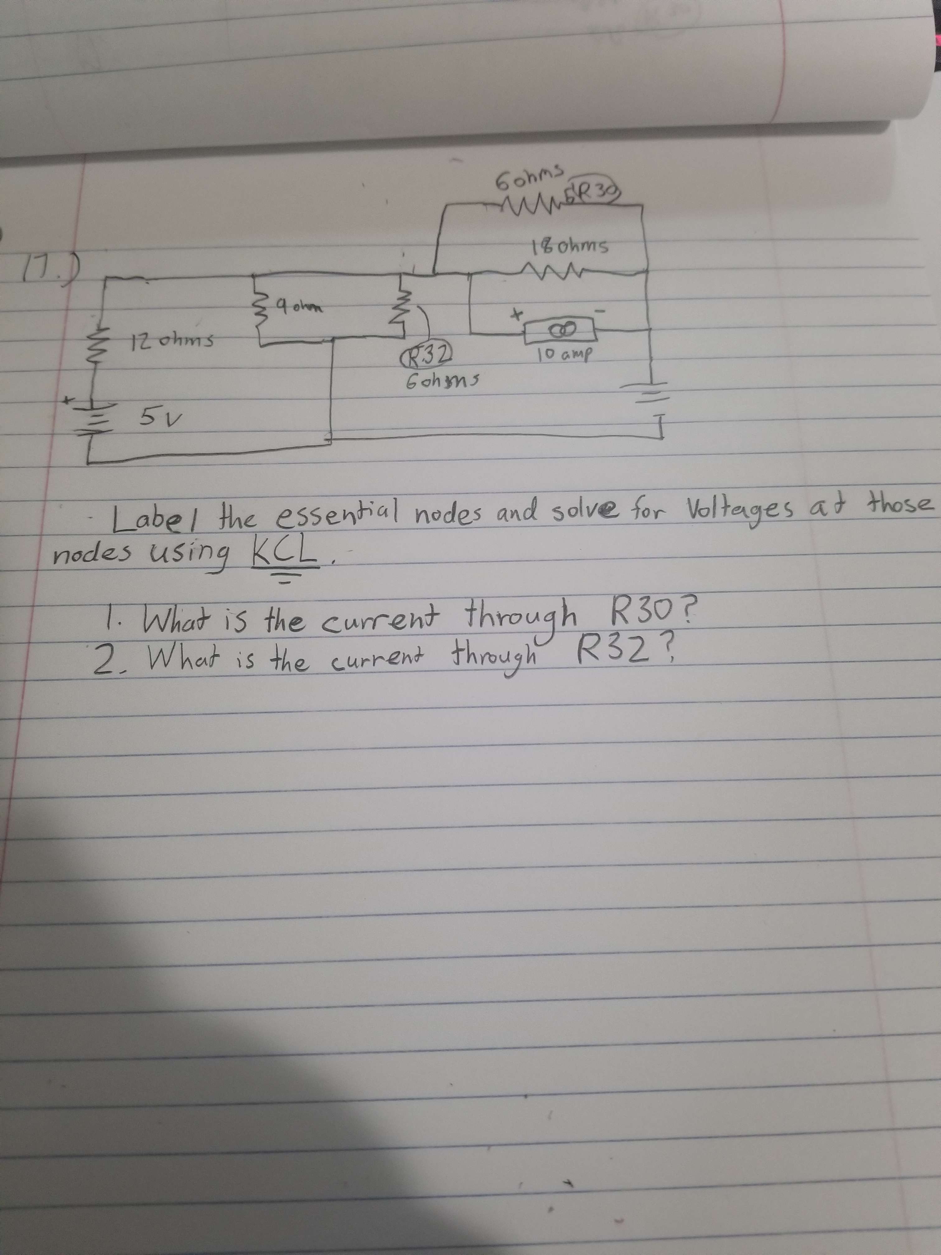 Solved Label the essential nodes and solve for Voltages at | Chegg.com