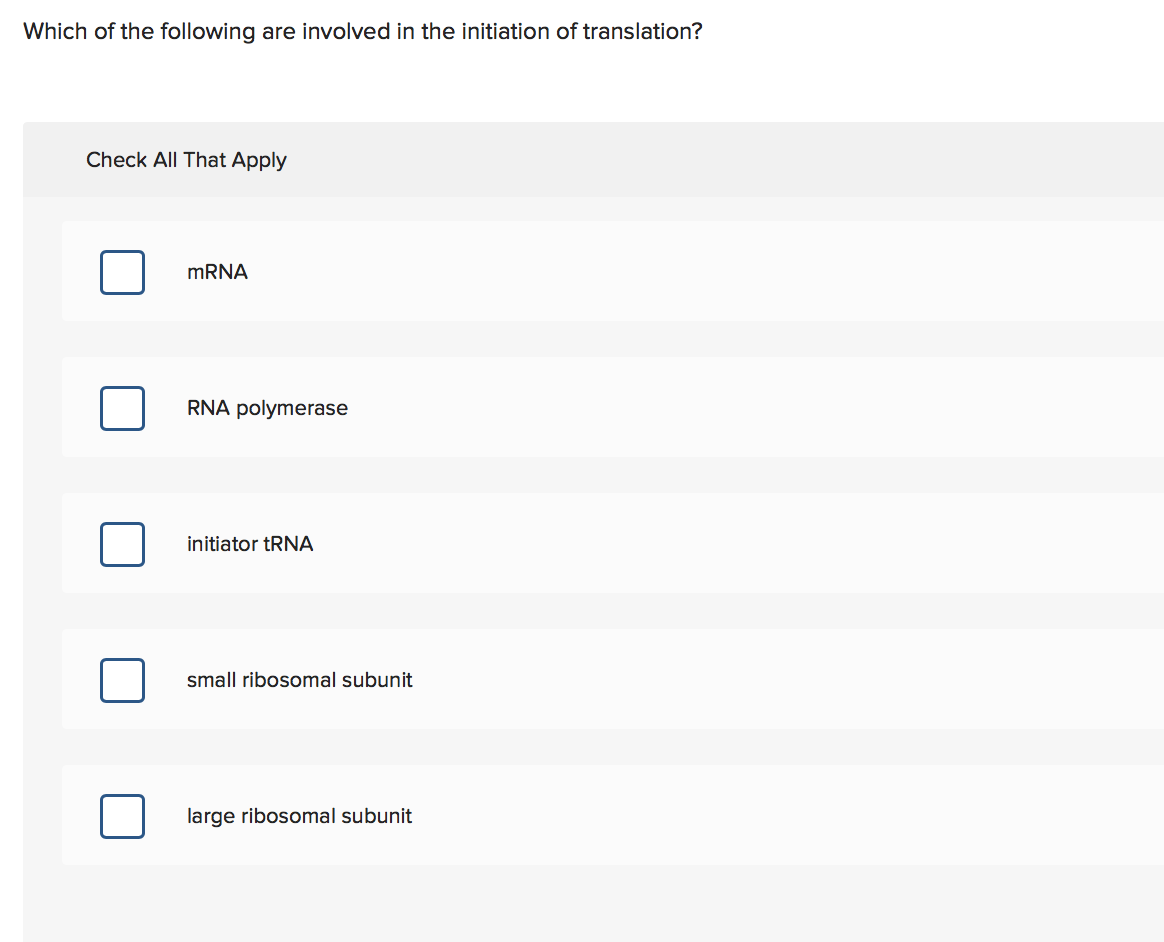 Solved Which of the following are involved in the initiation | Chegg.com