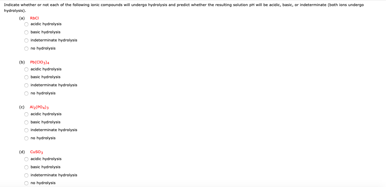 Solved Indicate whether or not each of the following ionic | Chegg.com