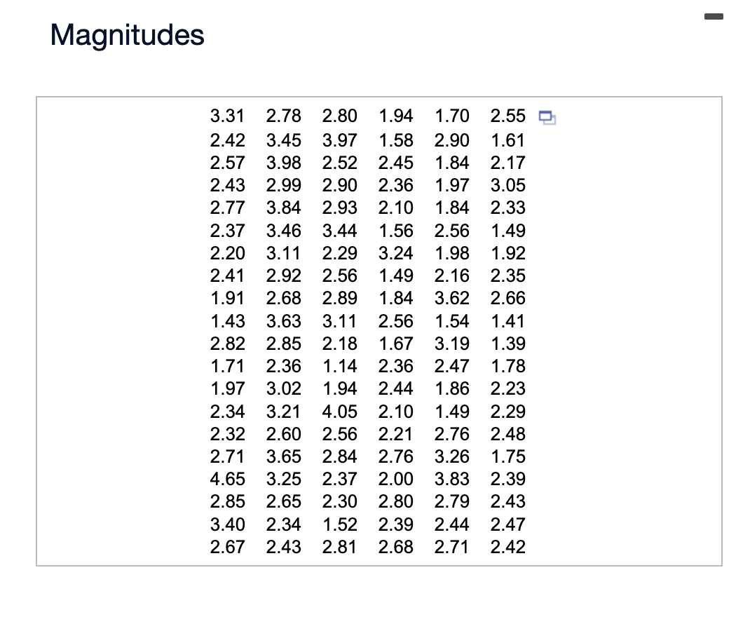 Solved those listed in the data set, do the measures of | Chegg.com
