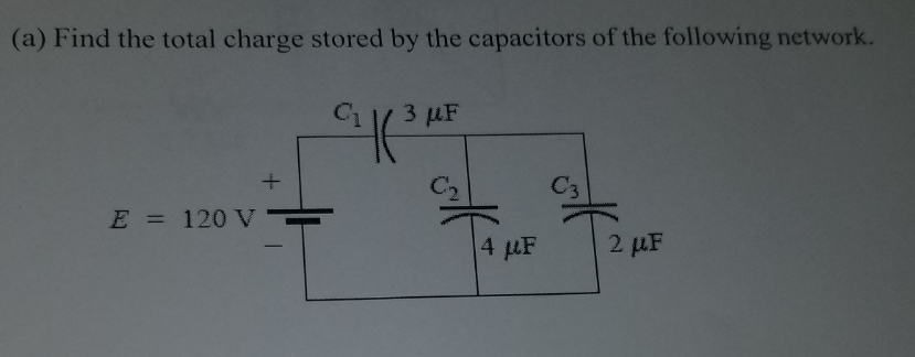 Solved (a) Find the total charge stored by the capacitors of | Chegg.com