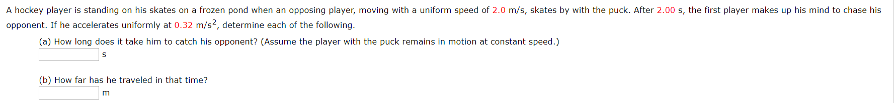 Solved A hockey player is standing on his skates on a frozen | Chegg.com