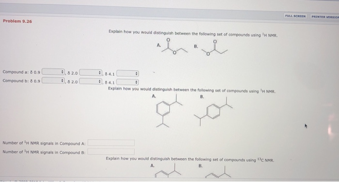 Solved Problem 9.26 Explain how you would distinguish | Chegg.com