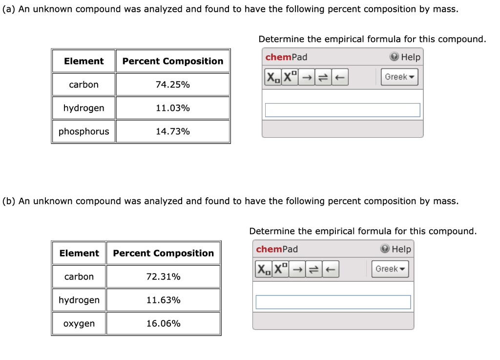 Solved (a) An unknown compound was analyzed and found to | Chegg.com