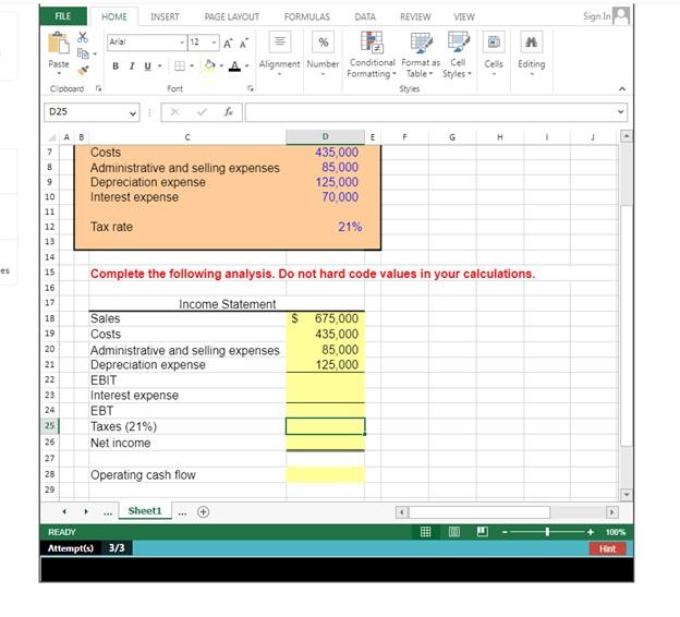 Solved FILE HOME INSERT PAGE LAYOUT FORMULAS DATA REVIEW | Chegg.com