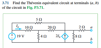 Solved 3.71 Find the Thévenin equivalent circuit at | Chegg.com