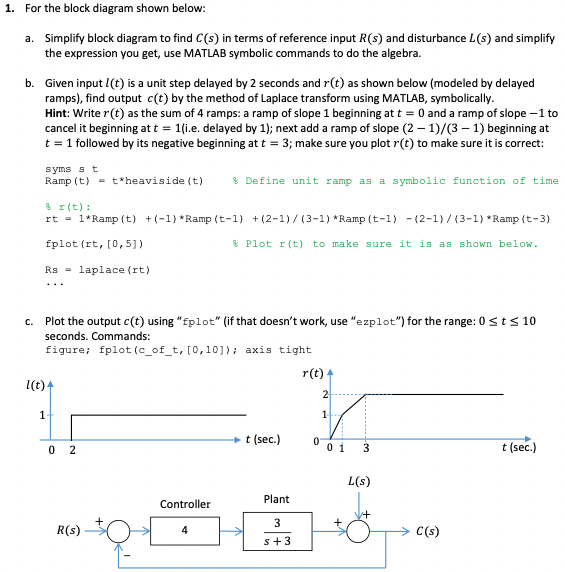 Solved 1. For the block diagram shown below: a. Simplify | Chegg.com