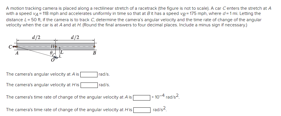 Solved A Motion Tracking Camera Is Placed Along A
