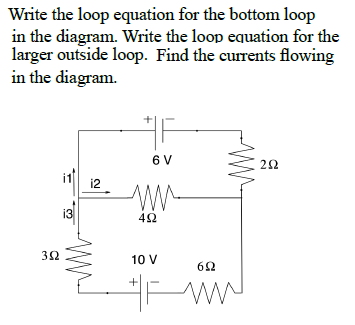 Solved Write the loop equation for the bottom loop in the | Chegg.com