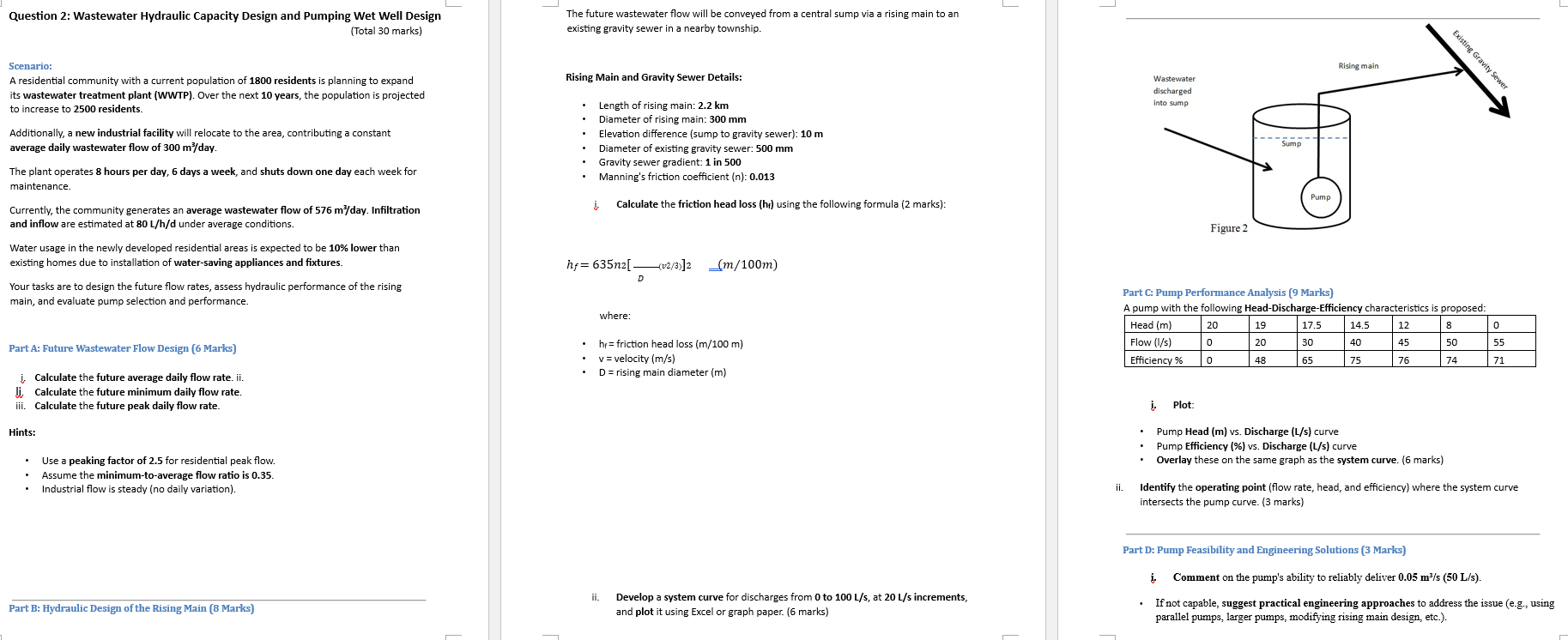 Solved Part E: Wet Well Design and Pump Operation (7 | Chegg.com