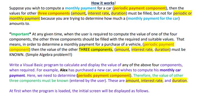 Solved How it works! Suppose you wish to compute a monthly | Chegg.com