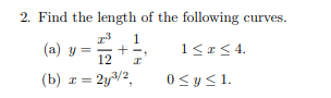 Solved Find the length of the following | Chegg.com