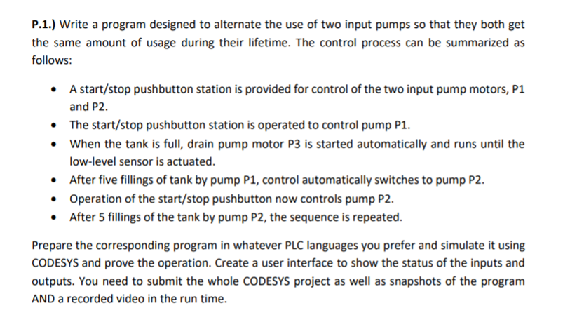 P.1.) Write a program designed to alternate the use | Chegg.com