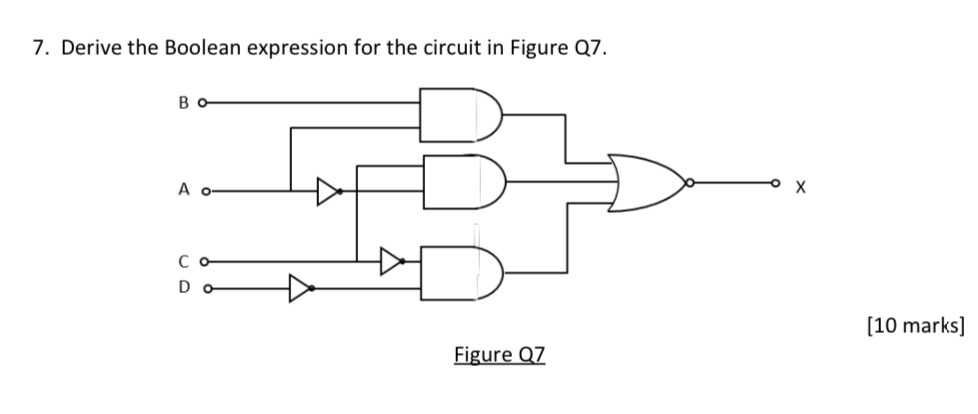 Solved 7. Derive the Boolean expression for the circuit in | Chegg.com