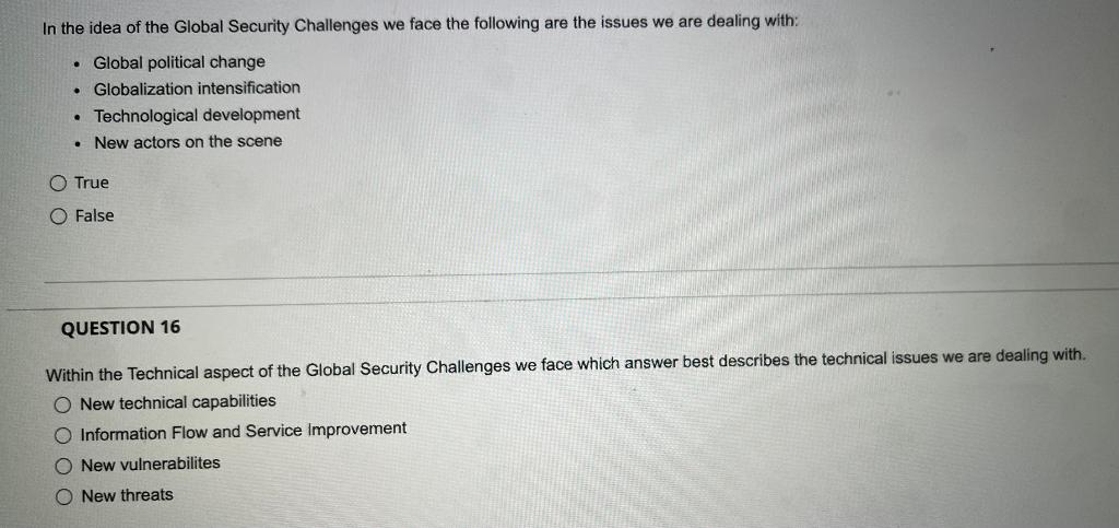 Solved . In the idea of the Global Security Challenges we | Chegg.com
