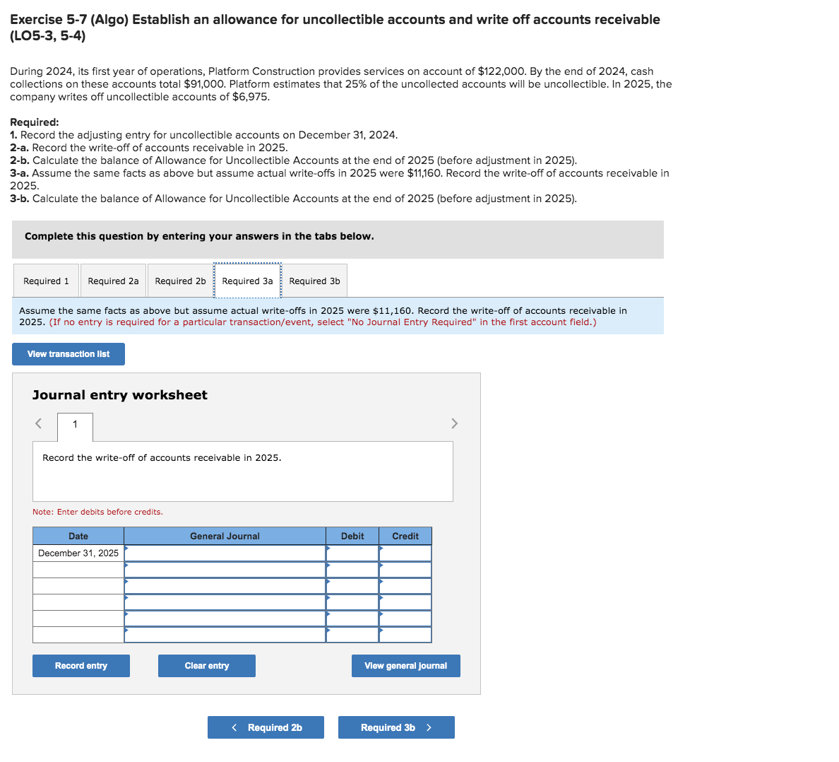 Solved Exercise 5-7 (Algo) Establish an allowance for | Chegg.com