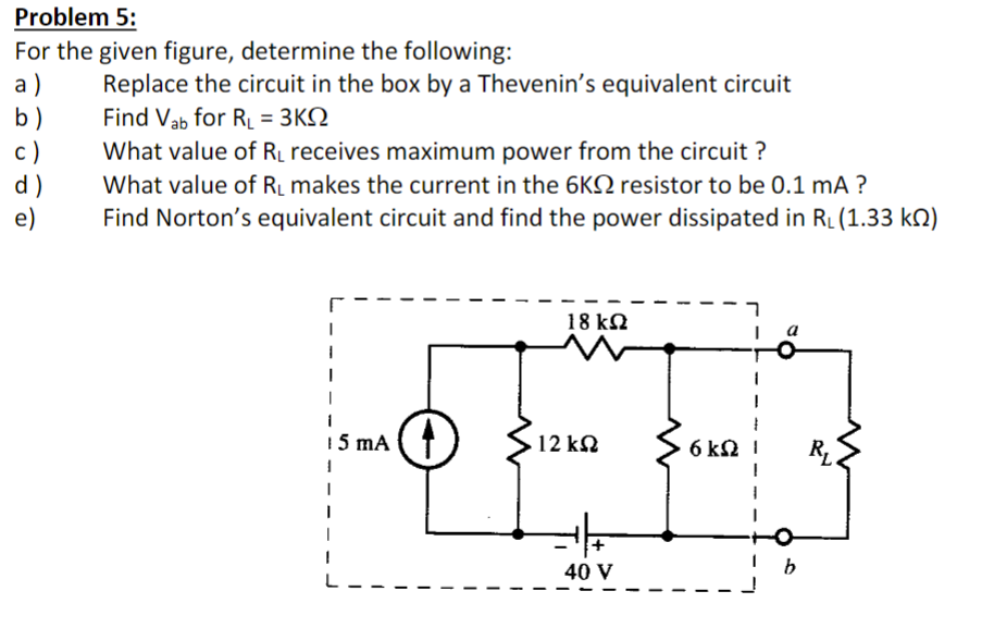 Solved Problem 5: For the given figure, determine the | Chegg.com