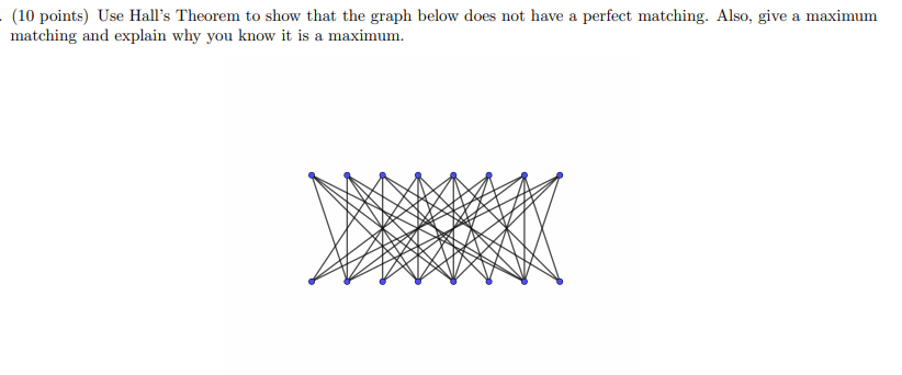 Solved (10 points) Use Hall's Theorem to show that the graph | Chegg.com