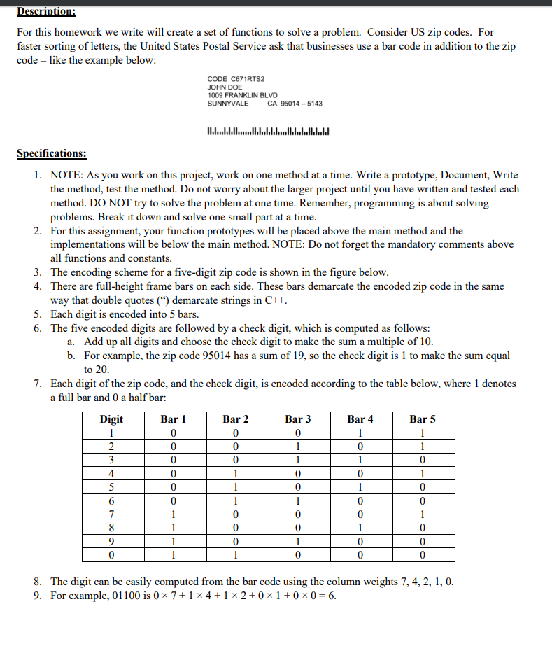 Solved Write a prototype, Document, Write the method, test | Chegg.com
