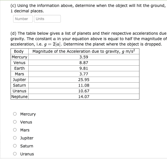 Solved An Object Is Dropped From A Height Of 670 M Above The