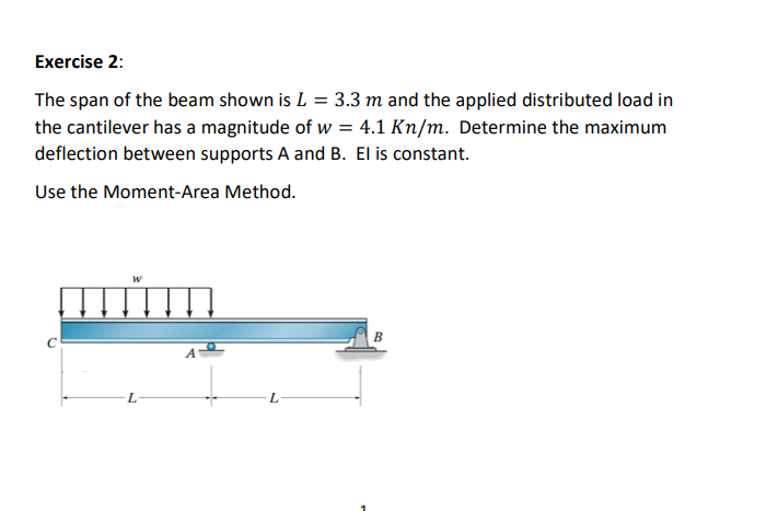 Solved Exercise 2:The span of ﻿the beam shown is L=3.3m ﻿and | Chegg.com
