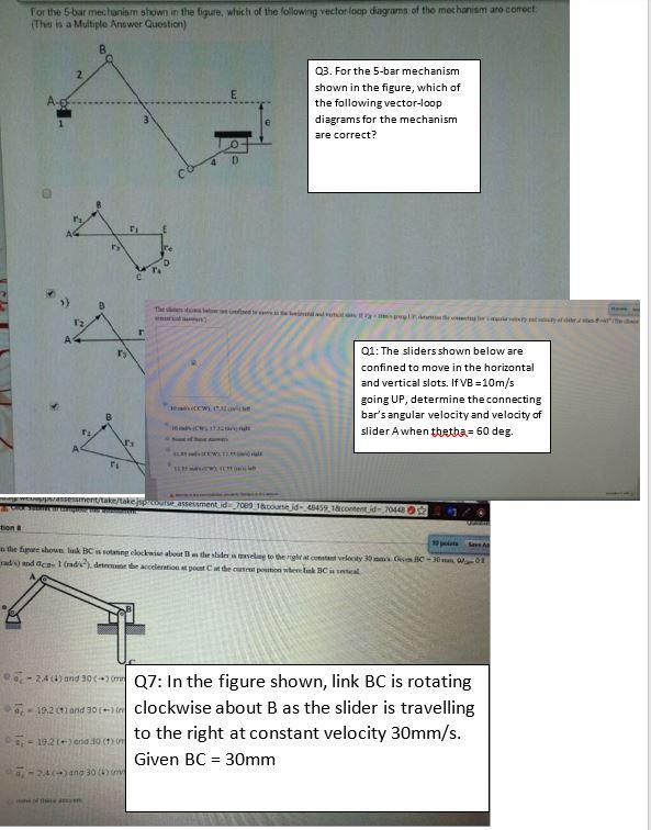Solved For the 5 bar mechanism shown in the figute, which of | Chegg.com