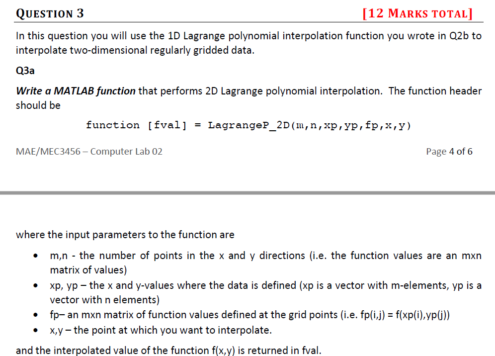 This is matlab question!! i had write 1DLagrrange | Chegg.com