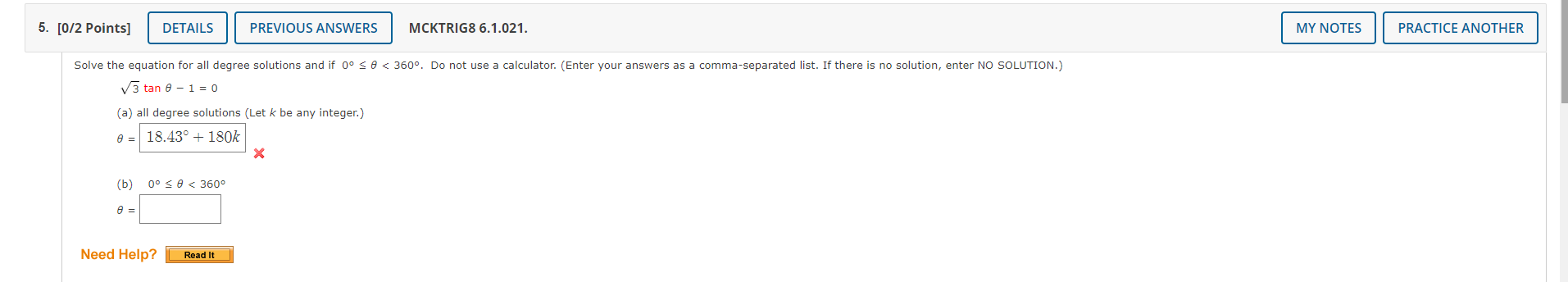 Solved 3. [1/2 Points] DETAILS PREVIOUS ANSWERS MCKTRIG8 | Chegg.com