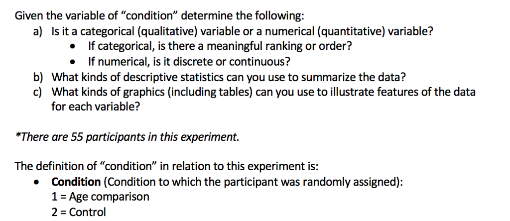 Solved Given the variable of "condition" determine the | Chegg.com