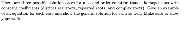 Solved There are three possible solution cases for a | Chegg.com