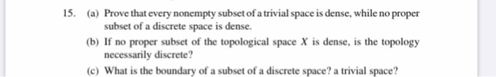 Solved 15. (a) Prove that every nonempty subset of a trivial | Chegg.com