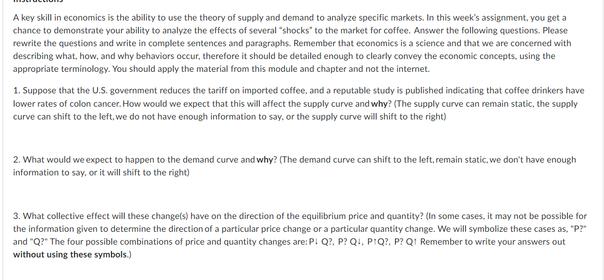 Solved A key skill in economics is the ability to use the | Chegg.com