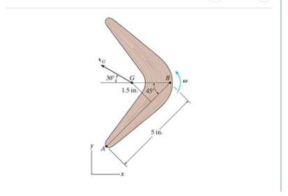 Solved At the instant shown the boomerang has an angular | Chegg.com