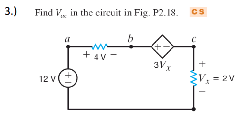 Solved Find Vac in the circuit in Fig. P2.18. | Chegg.com