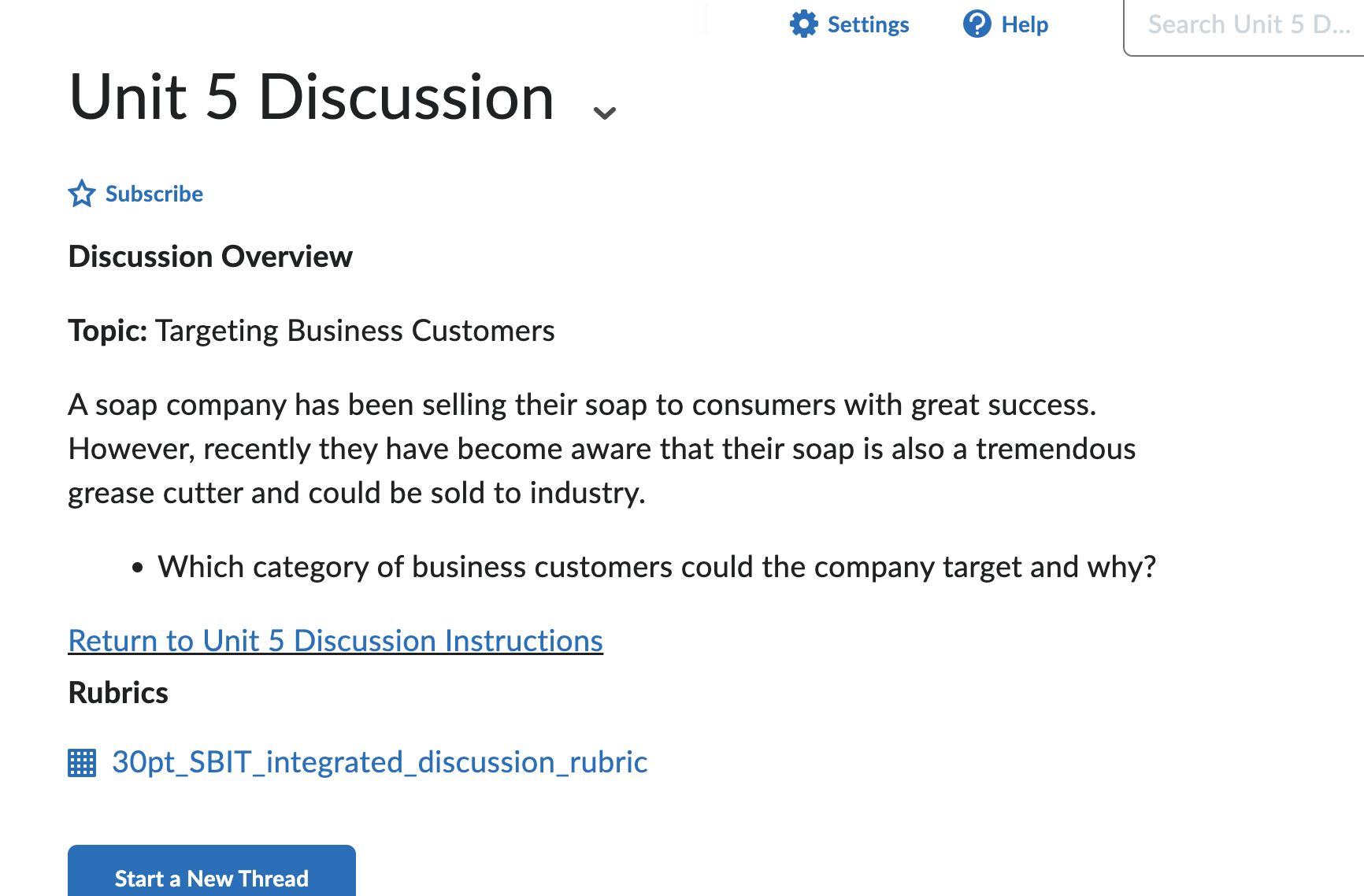 Solved Discussion Overview Topic: Targeting Business | Chegg.com