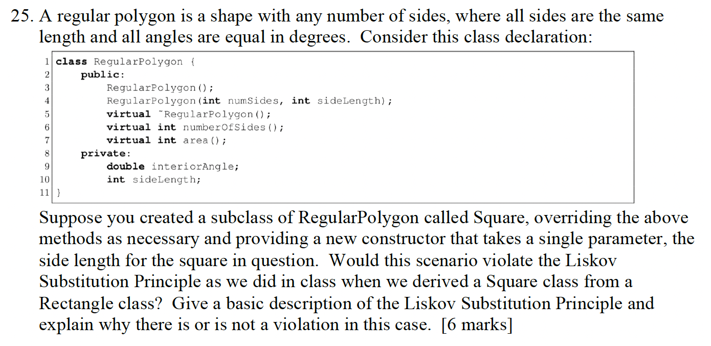Solved 5. A regular polygon is a shape with any number of | Chegg.com